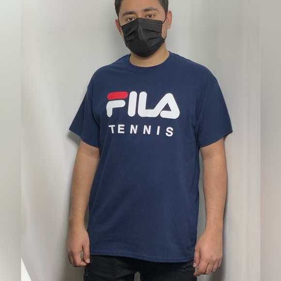 Fila | Shirts | Mens Fila Navy White Red Tennis Tee Shirt | Poshmark
